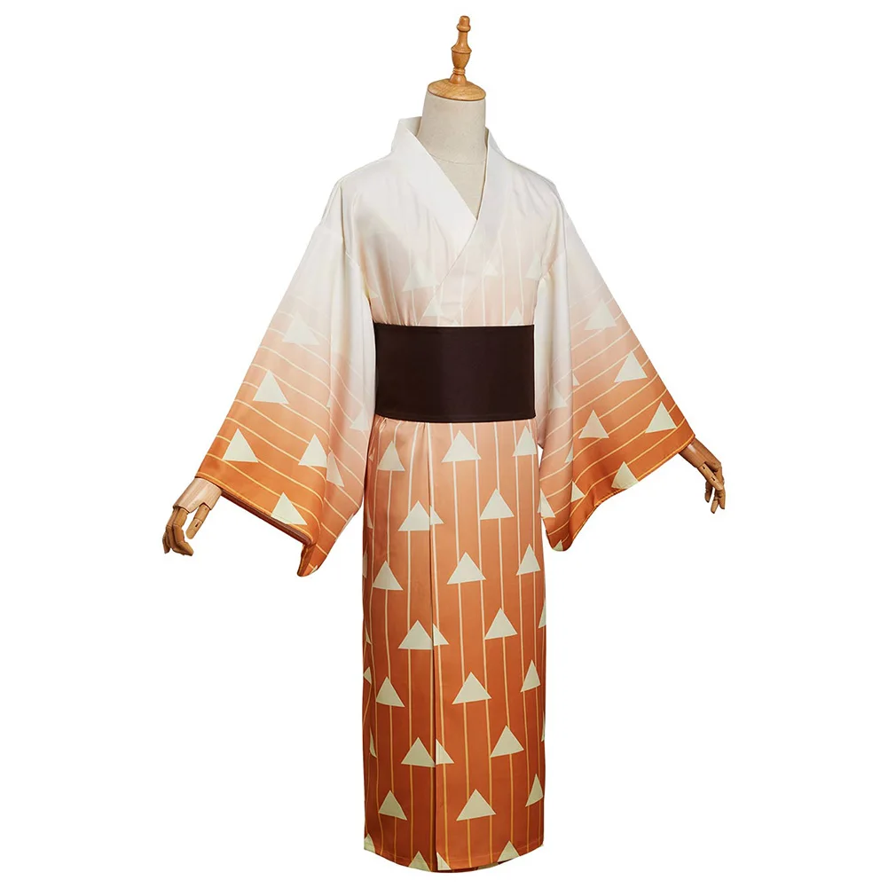 Anime Demon Slayer Kimono Agatsuma Zenitsu Cosplay Costume - AllCosplay.com