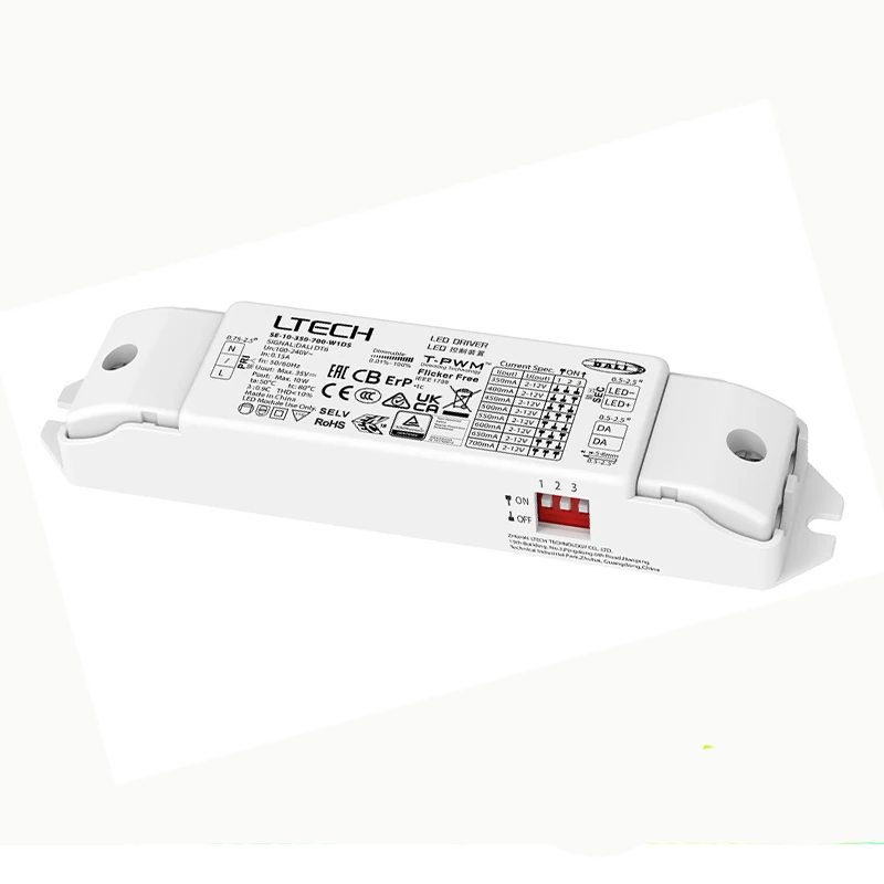 LTECH 10W 12W 100-700mA CC DALI DT6 LED Dimming Driver;100-240V Dali-2 ...