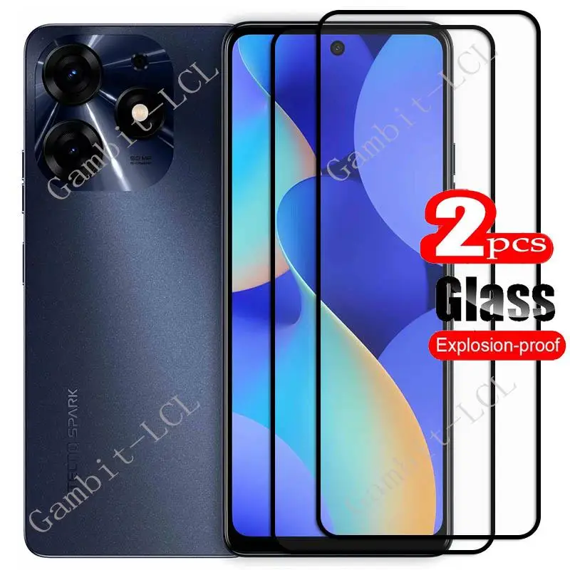 9H Tempered Glass For Tecno Spark 10 Pro 6.78" Full Coverage Screen ...