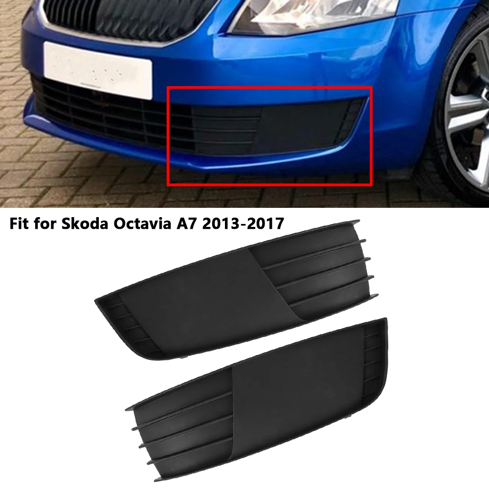 2Pcs Front Bumper Fog Light Grille Fog Lamp Grill Left Right For Skoda ...