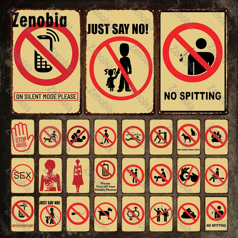 Funny No Spitting Sign