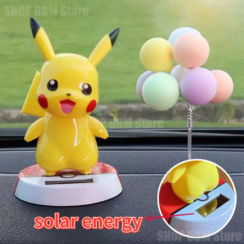 Pokemon Pikachu Snorlax Solar Car Decoration Auto swinging Car ...