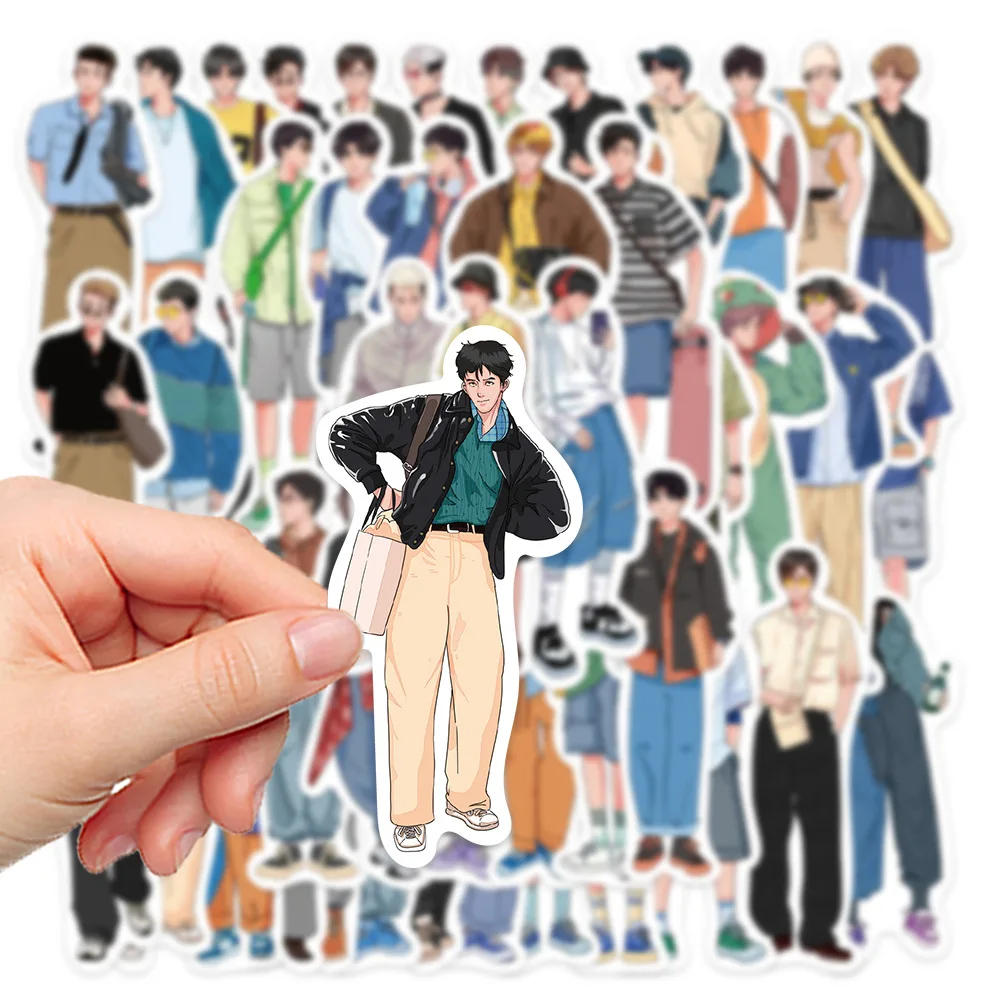50Pcs-Cute-Boys-Stickers-Kawaii-Stationery-Fashion-Laptop-Snowboard ...
