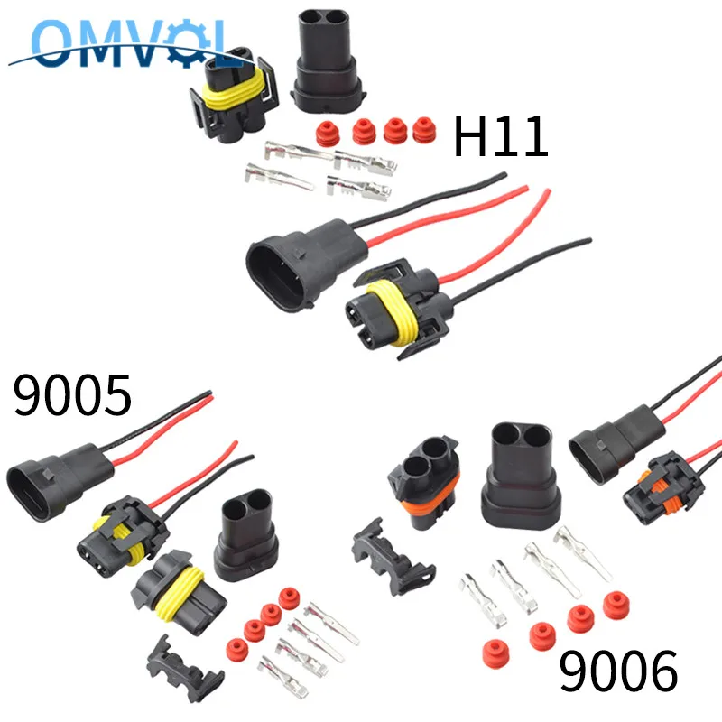 1Set-9005-9006-H11-2Pin-Car-connector-Car-Waterproof-Electrical-connector-Male-Female-kit-for ...