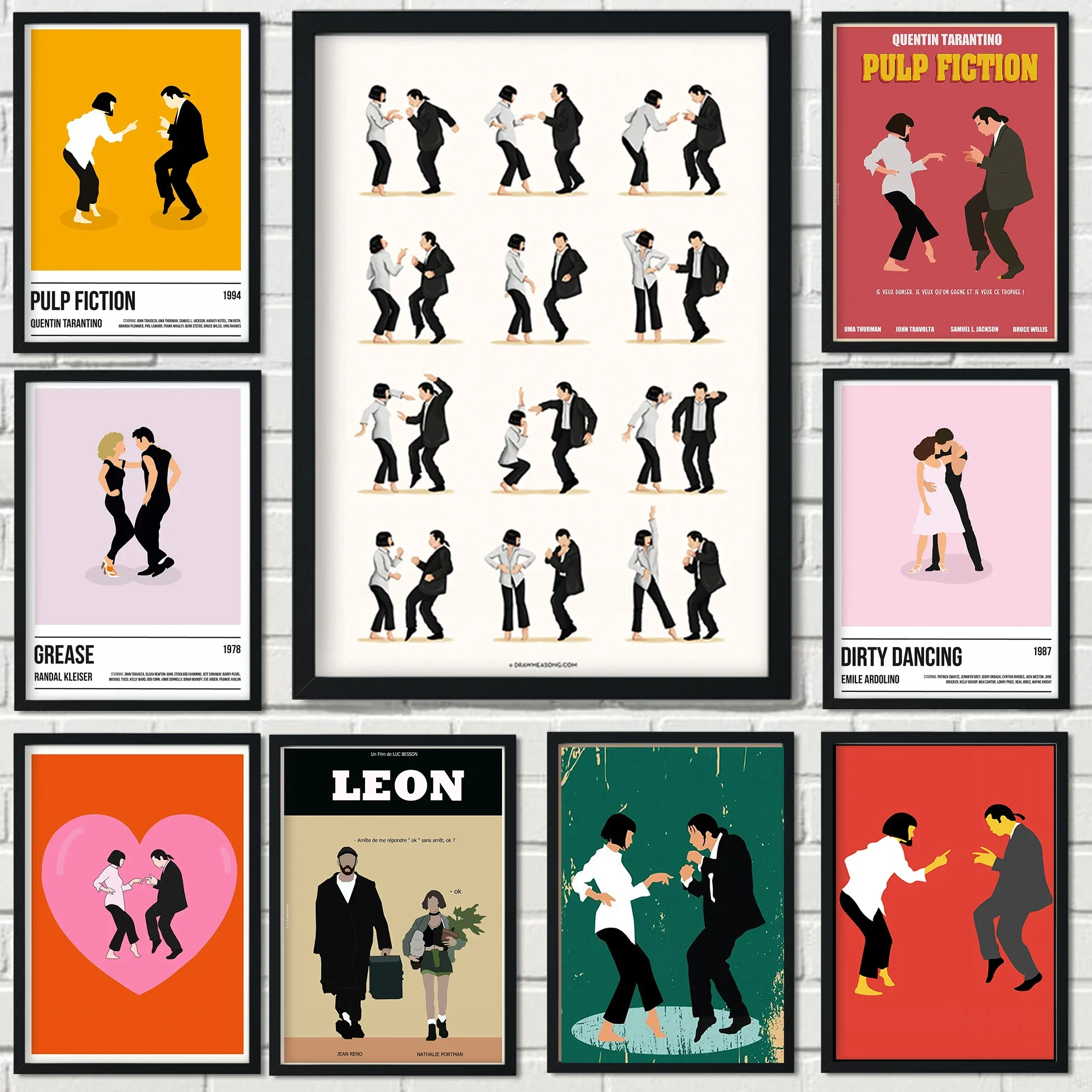 Pulp Fiction Movie Decoration Mural Poster Mia Dirty Dancing Grease ...