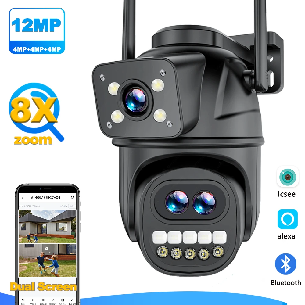 12MP-6K-HD-External-WiFi-IP-Camera-Outdoor-8x-Zoom-Three-Lens-Dual ...