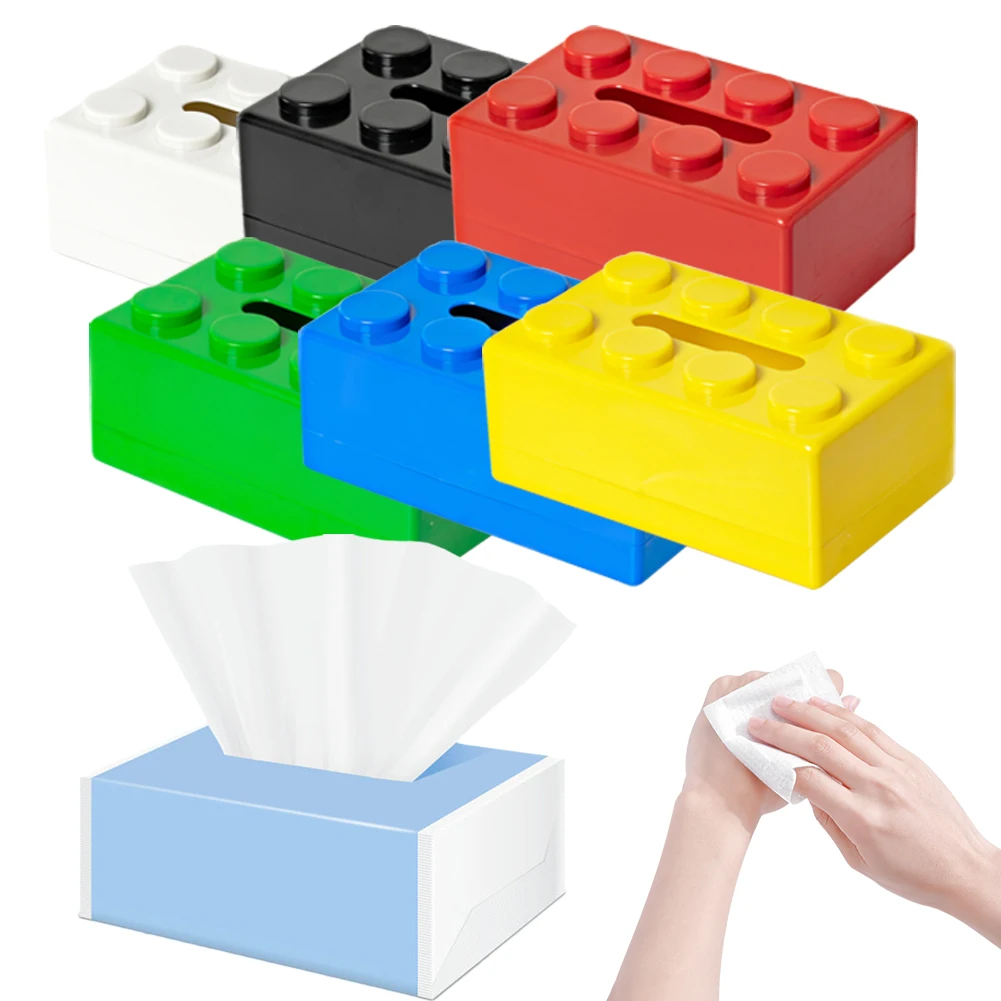 Creative Building Block Tissue Box Cover Cute Facial Tissue Dispenser ...