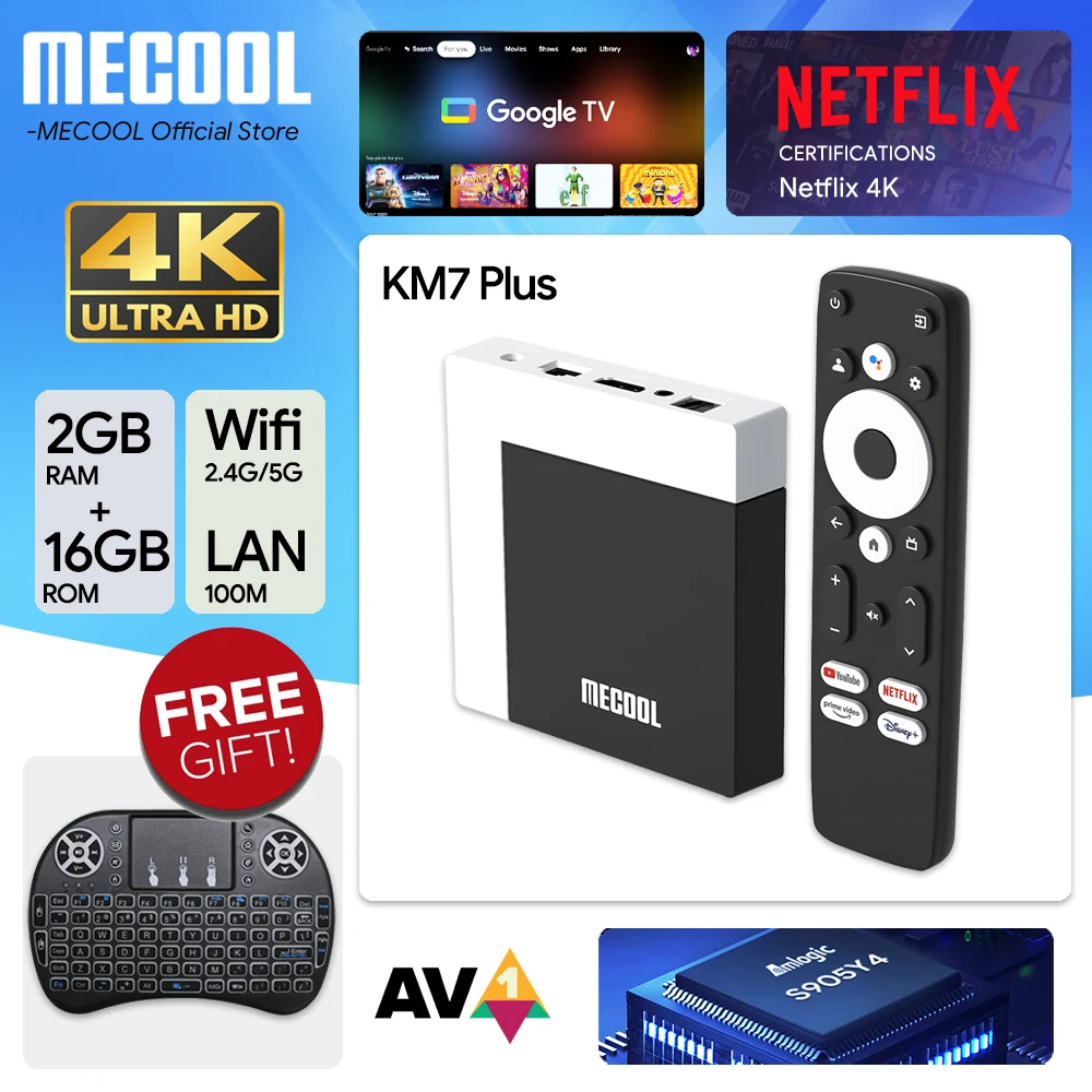 2024-Global-Android-TV-Box-KM7-Plus-Android-11-Netflix-4k-Google-TV-2GB ...
