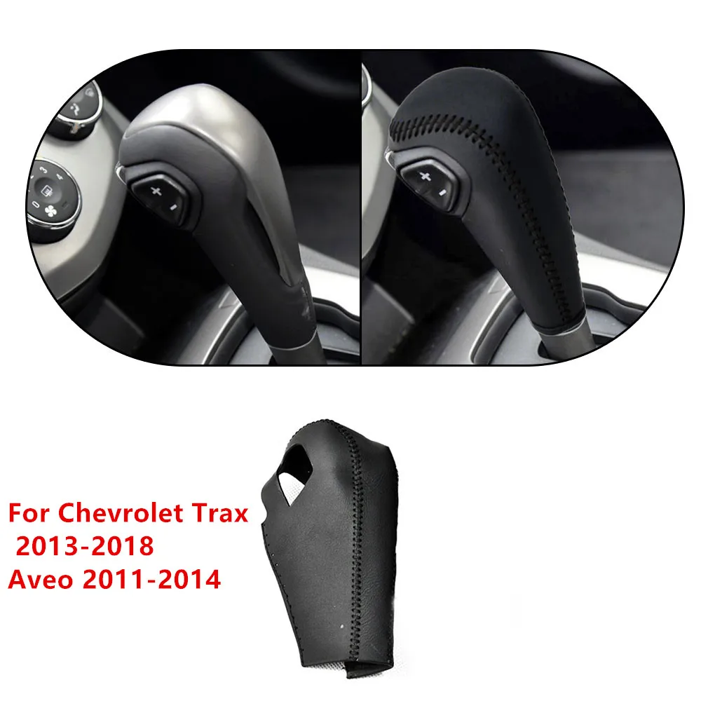 Black-Leather-Hand-stitched-Car-Gear-Shift-Knob-Covers-for-Chevrolet ...