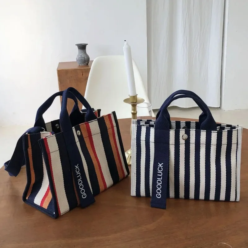 Fashion-Stripe-Handbag-Waterproof-Canvas-Large-Capaci-Tote-Bag-A4-File ...