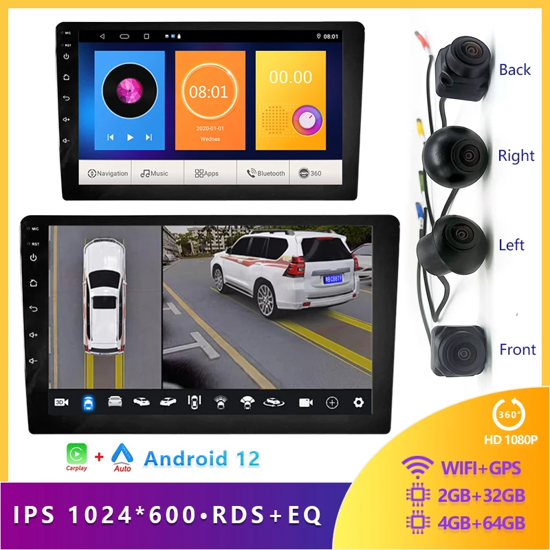 360-Panoramic-Camera-Android-Car-Radio-HD720P-1080P-CarPlay-Auto ...