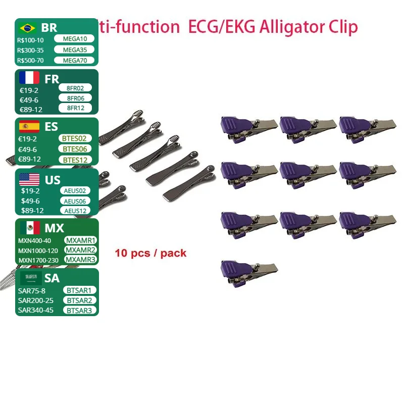 Veterinary-Vet-ECG-EKG-Electrode-Clip-Clamp-Universal-Connection-Snap ...