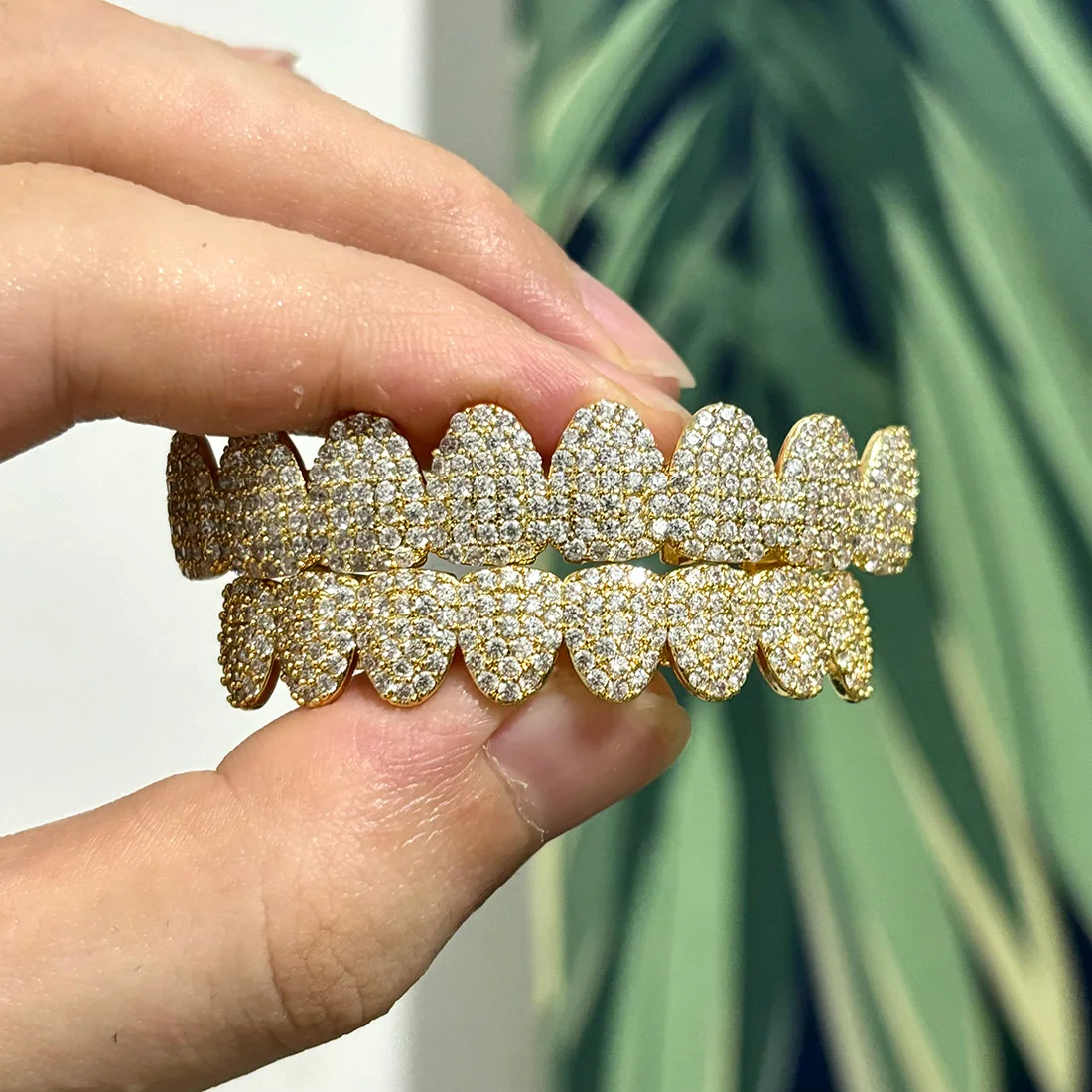 RACHELZ-Hip-Hop-8-8-Full-CZ-Stone-Teeth-Grillz-Top-Bottom-14K-Gold ...