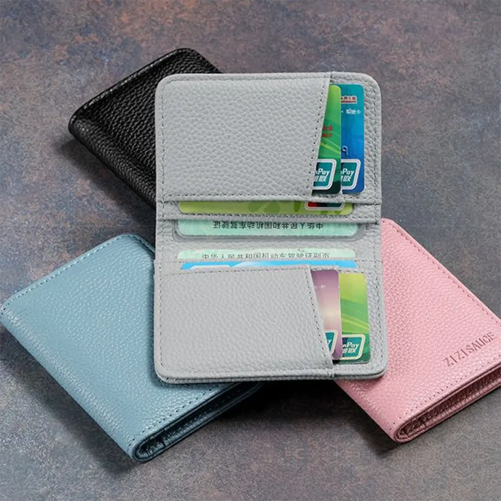 Multi-card-Slot-Solid-Color-Portable-Leather-Card-Case-Universal-Bank ...
