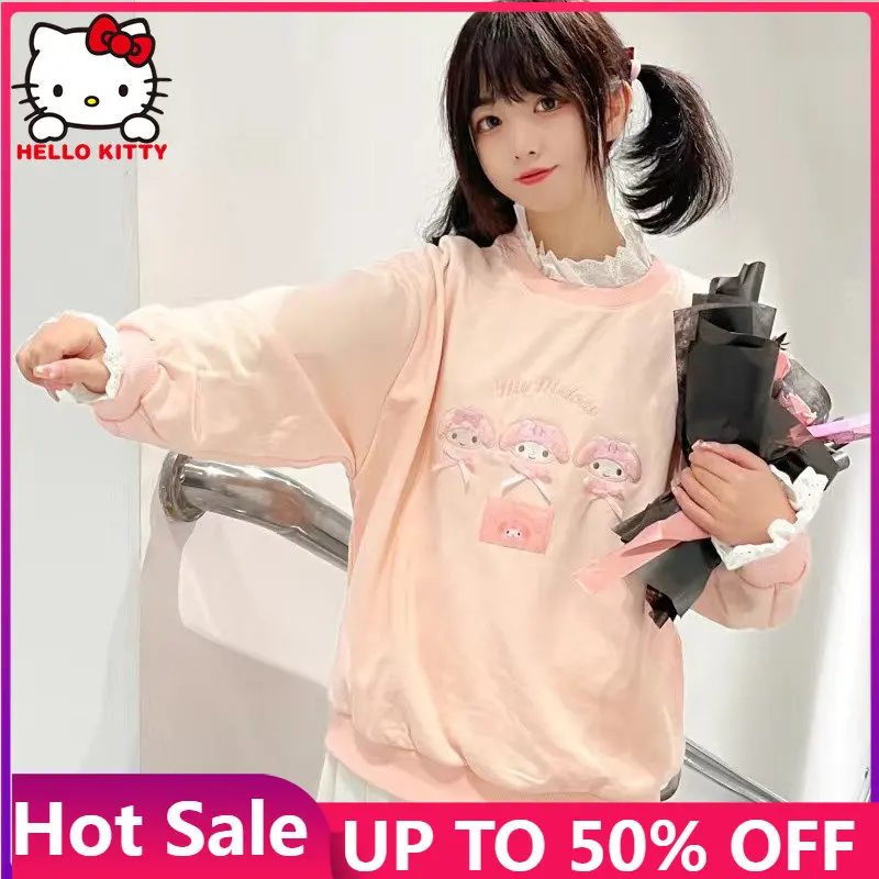 Sudadera con capucha de Hello Kitty para mujer, suéter de encaje ...