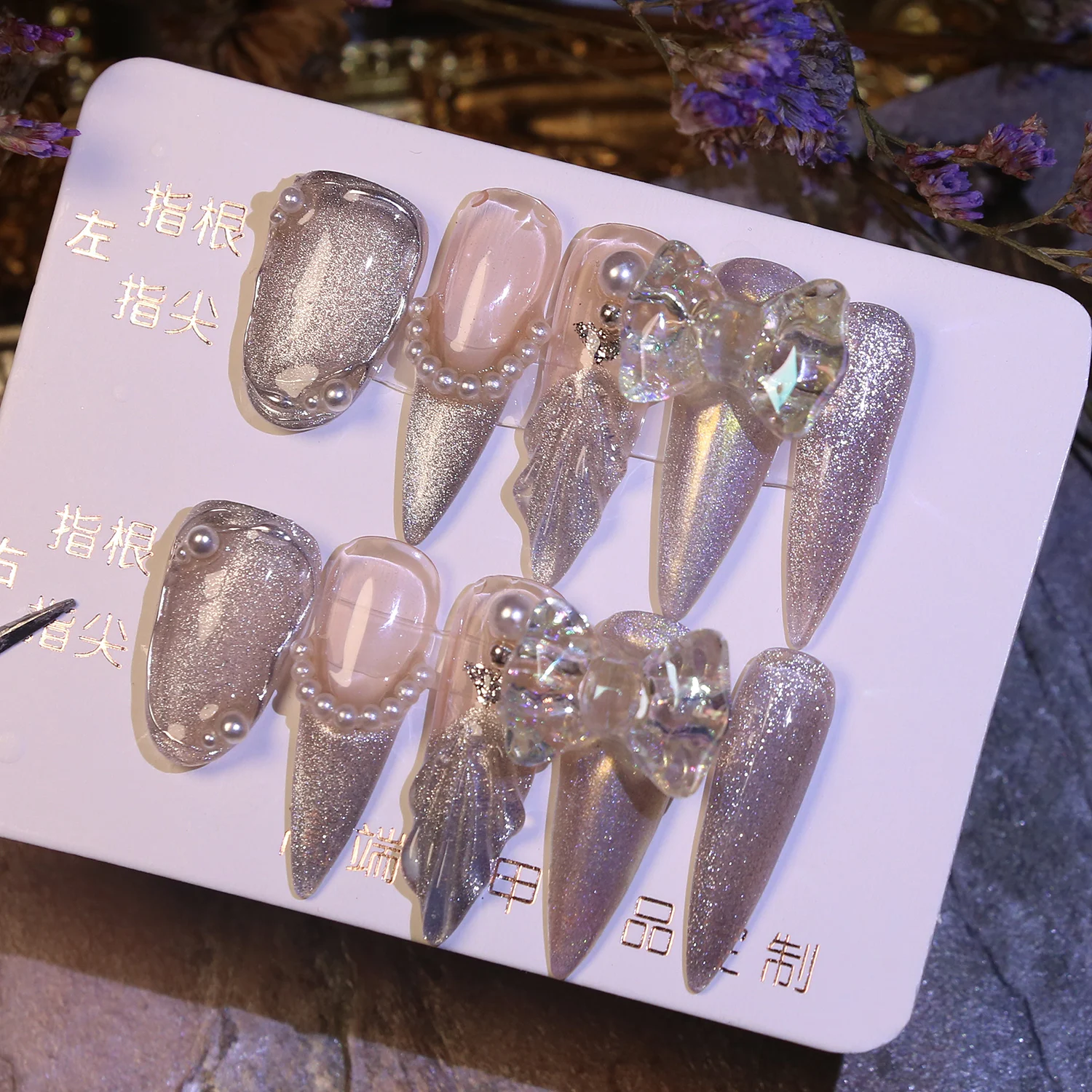 Pointy Nail Designs With Bows