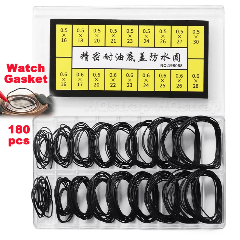 180pcs-Watch-Gasket-Back-Case-Rubber-Waterproof-O-Ring-Watch-Repair ...