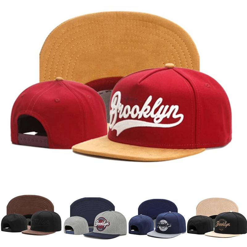 New BROOKLYN artificial suede hip hop red elastic cap men and women ...