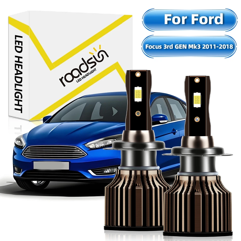 【For Ford Focus 3rd GEN Mk3 2011-2018】LED Headlight Bulbs H7 Hi/Lo Beam ...