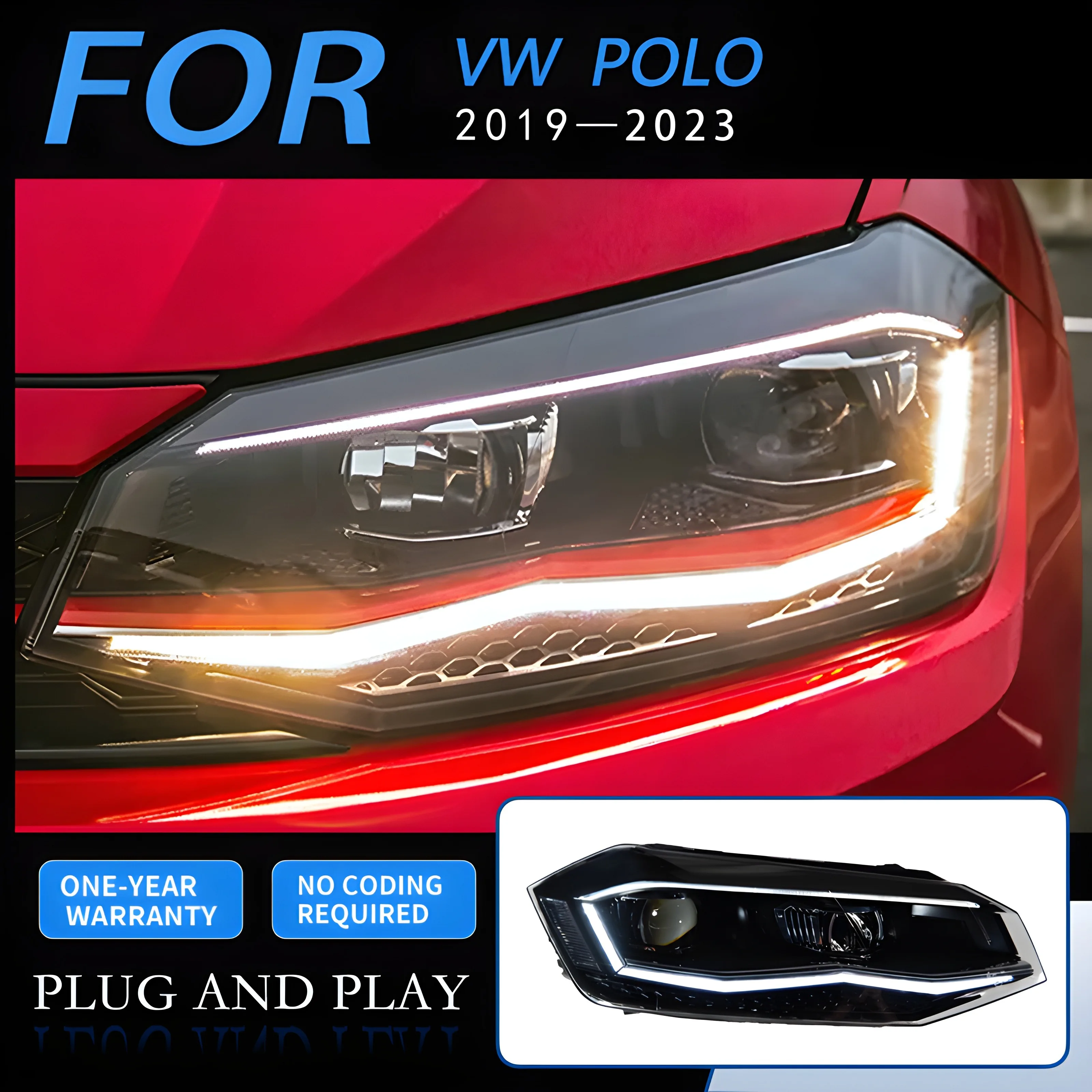 Car-Styling-Headlights-for-VW-New-Polo-LED-Headlight-2019-2023-Polo ...
