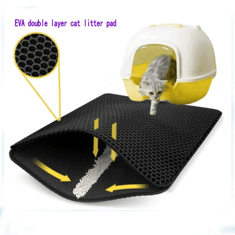 Cat Litter Mat Double Layer Pet Litter Box Waterproof Pet Mat Non-slip ...