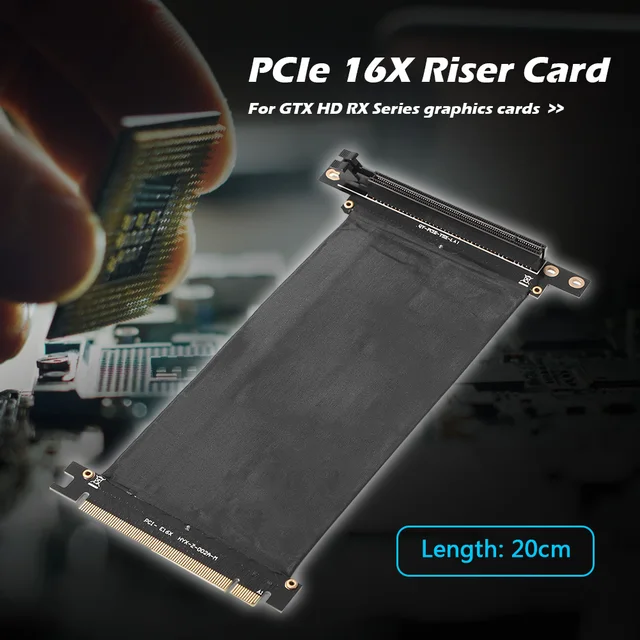 호환 가능한 PCIe 3.0 16/16X 연장 그래픽 케이블 코드, GTX HD RX 시리즈 그래픽 카드용 익스프레스 라이저 익스텐더