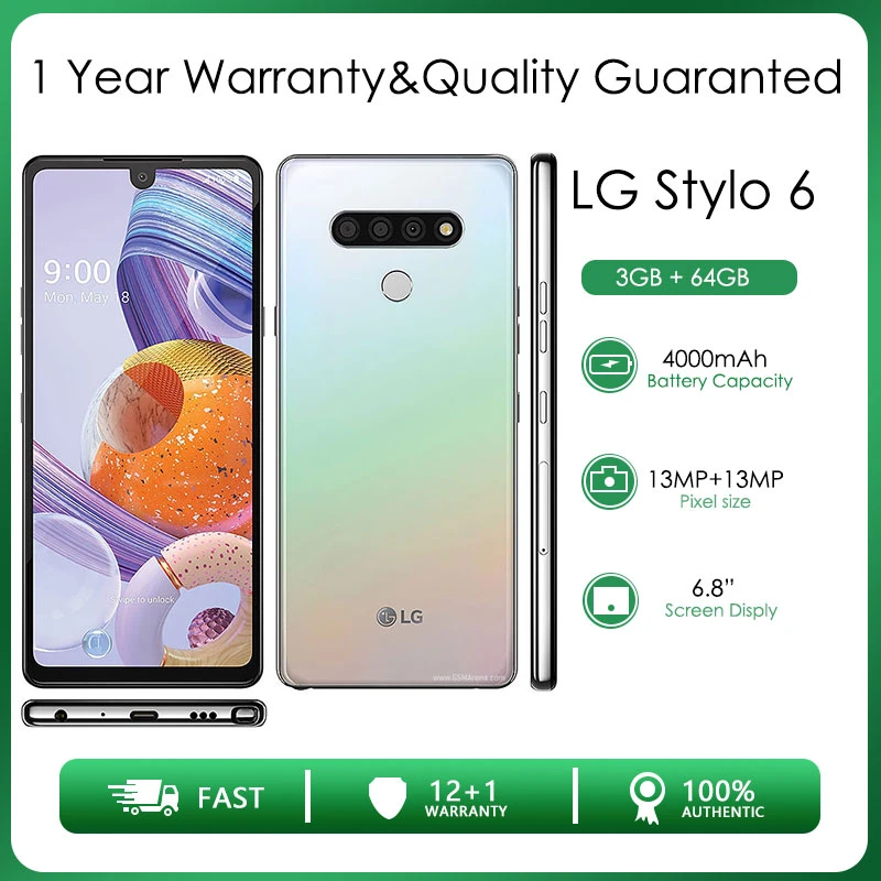 Lg Stylo 6 Refurbished Unlocked 64gb Rom 4g Lte Quad-core Rear Camera ...