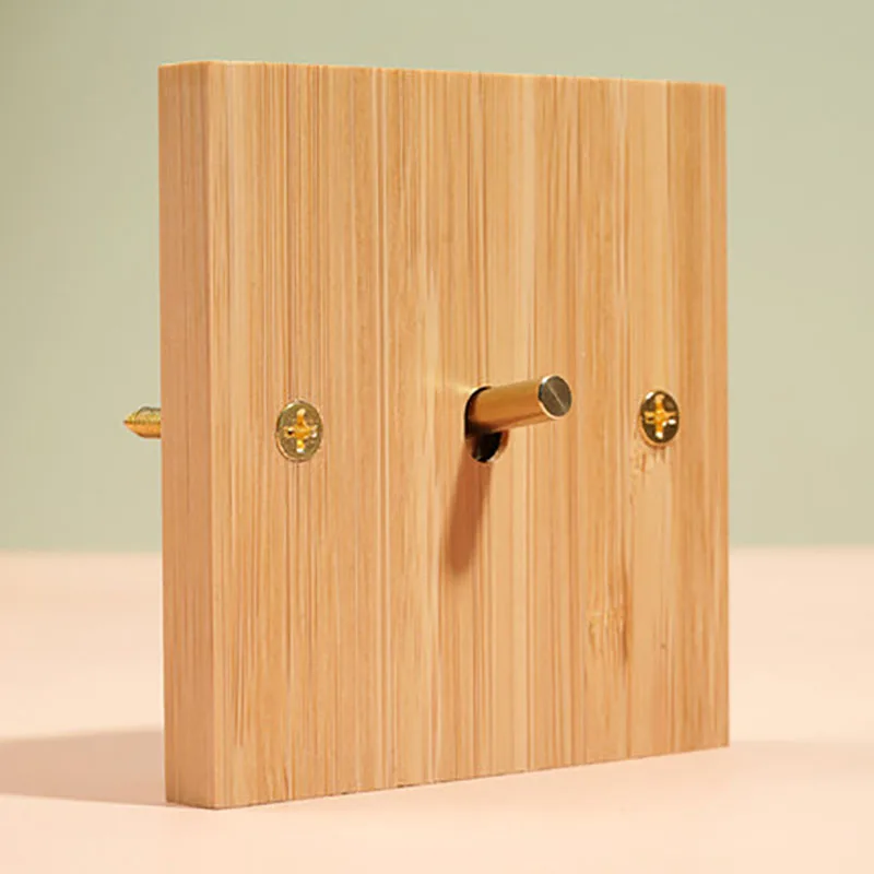 2-pcs-High-quality-86-type-bamboo-panel-lever-switch-brass-lever ...