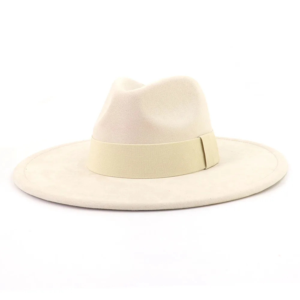 Sombrero de copa de gamuza para hombre y mujer, gorro Fedora de ala ...