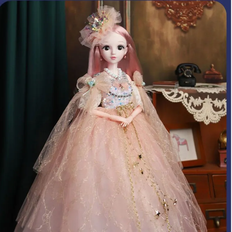 New-60-Cm-Cute-Cartoon-Hildren-Long-Hair-Handmade-DIY-Moving-Doll-Dress ...