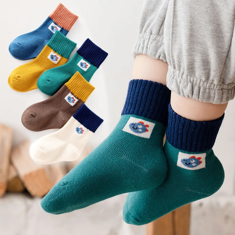 5PS 0 12 Yrs Children Socks for Baby Autumn Winter Cotton Breathable ...