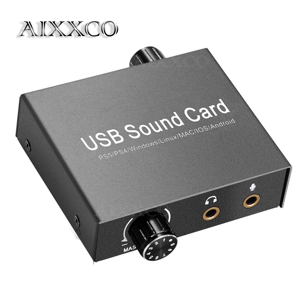 AIXXCO-USB-C-Sound-Card-Audio-External-3-5mm-Microphone-Audio-Adapter ...