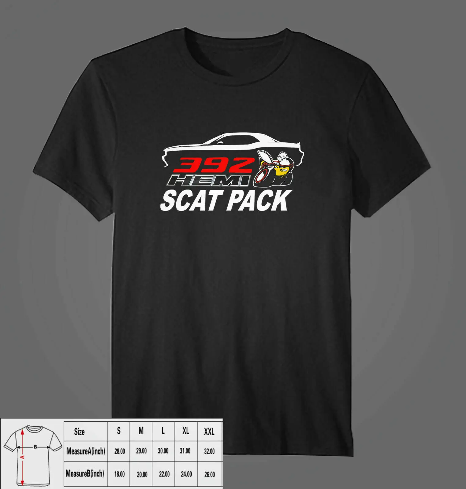 Dodge-Challenger-SRT-392-HEMI-Scat-Pack-Racing-New-Black-T-shirt-From ...