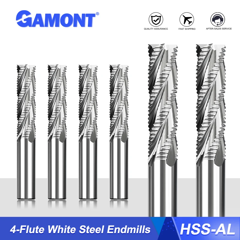GAMONT-Superhard-4-Flute-White-Steel-Roughing-End-Mills-HSSAL-High ...