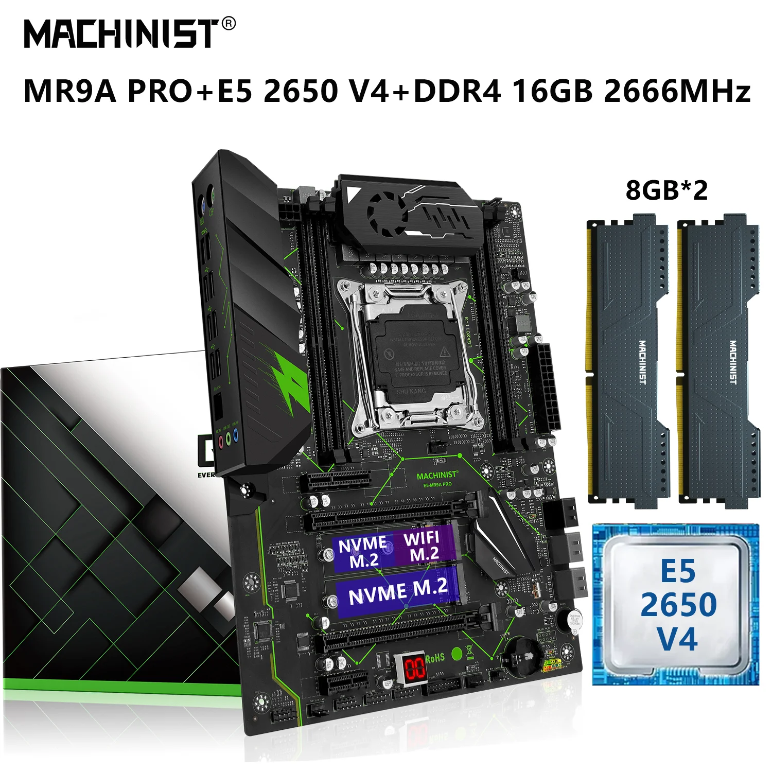 MACHINIST MR9A PRO X99 Motherboard Set LGA 2011-3 Kit Xeon E5 2650 V4 ...