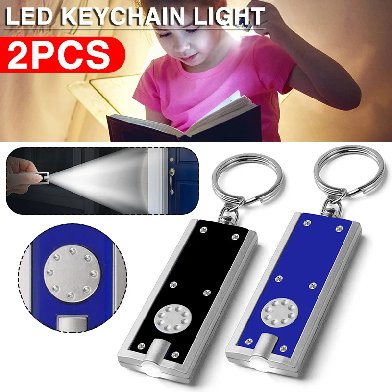 2pcs-LED-Key-Chain-Flashlight-Black-Blue-Keychain-Light-Mini-Pocket ...