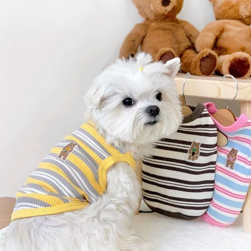New-Striped-Sleeveless-Dog-Undershirt-Small-and-Medium-Sized-Dog-Two ...