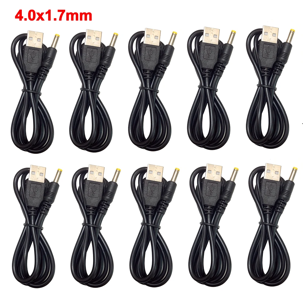 10pcs USB To DC Power Charging Cable 4.0x1.7mm Plug 5V 2A USB Charge ...
