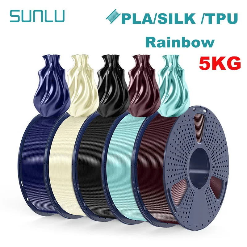 SUNLU-5KG-PLA-Silk-Dual-Triple-TPU-SILK-Rainbow-Filament-1-75mm-1kg ...