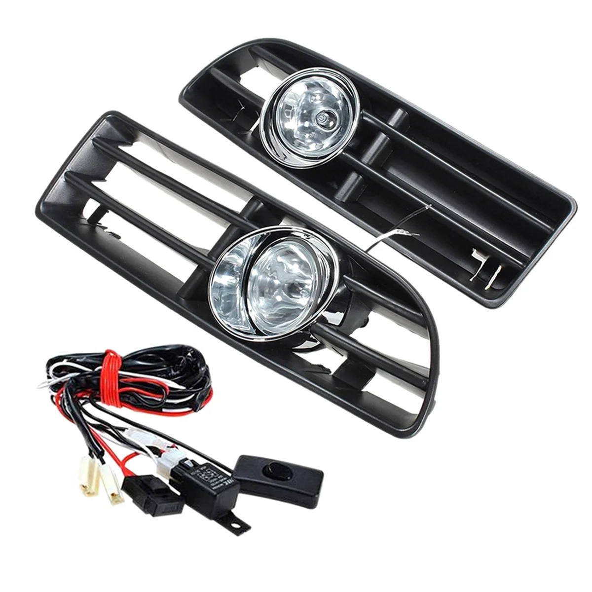 Front Fog Lights Assembly Fog Lamp Grille with Switch Harness for VW ...