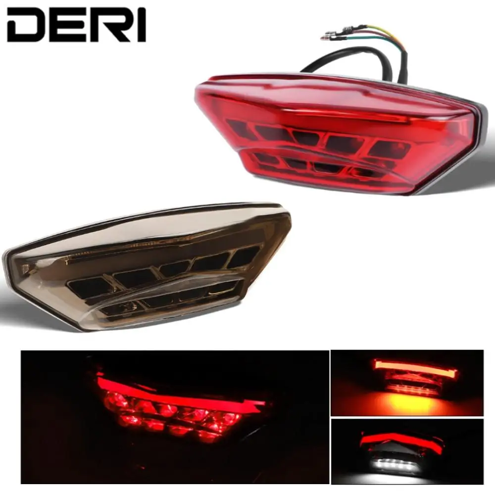 3-Wires-LED-Motorcycle-Tail-Brake-Light-Red-Smoke-Lens-Rear-License ...