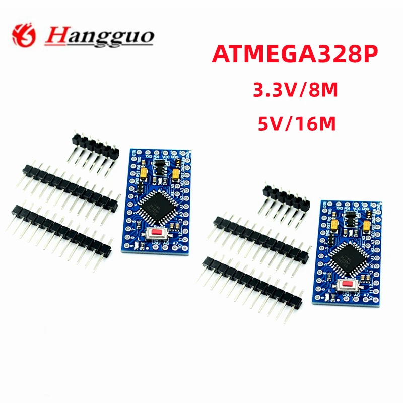 5 pces pro mini 328 mini 3.3v/8m 5v/16m atmega328 ATMEGA328P AU 3.3v/8mhz 5v/16mhz para arduino ...