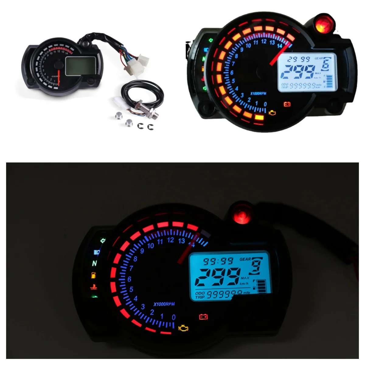 Universal-Motorcycle-Speedometer-7-Colors-Speed-Dashboard-Meter-Sensor ...