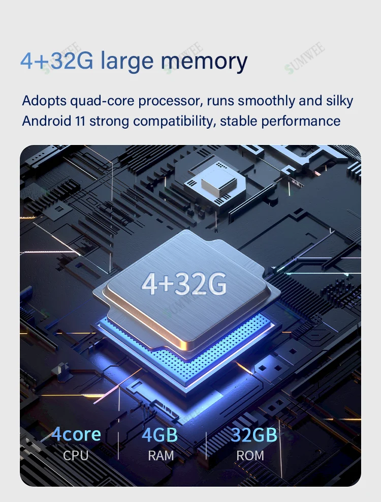 8 Inch Android 11 4 zone audio 8x30W TUYA smart home control sound ...