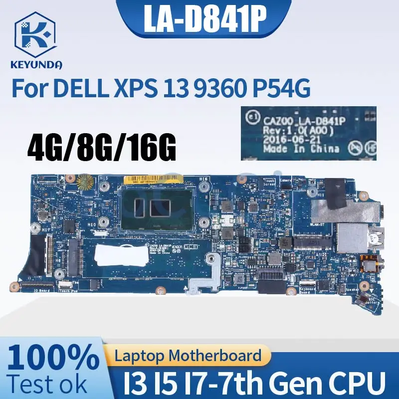 P54G-I3-I5-I7-7th-Gen-For-DELL-XPS-13-9360-Notebook-Mainboard-CAZ00-LA ...