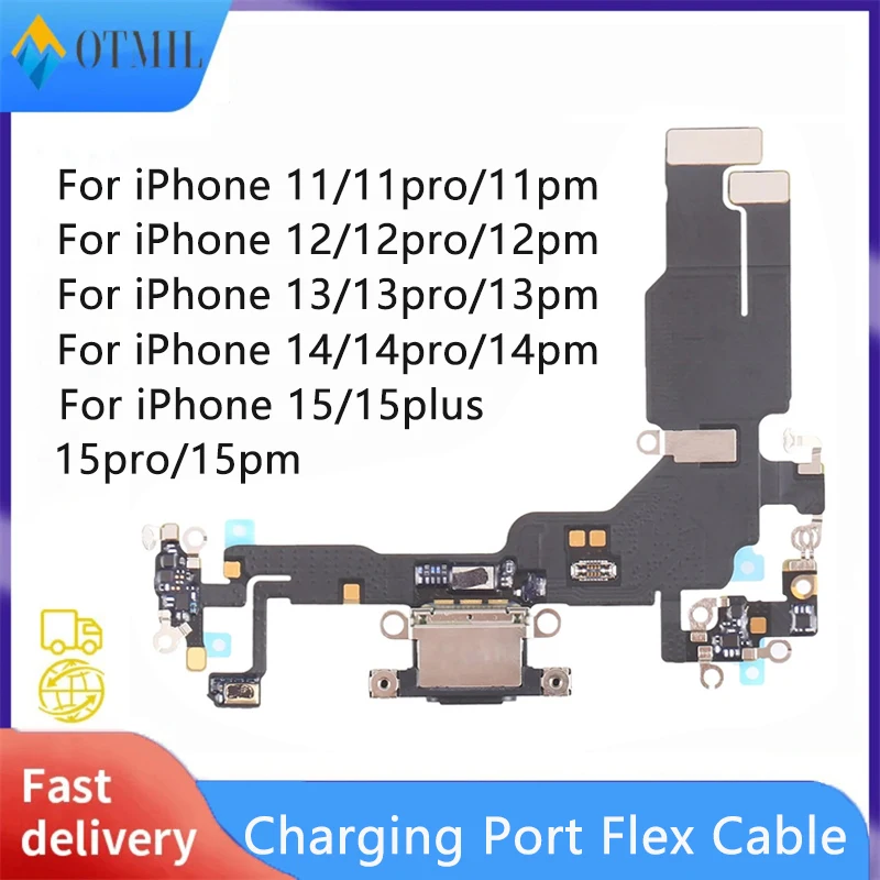 Charging-Port-Flex-Cable-For-iPhone-15-Plus-14-13-12-11-Pro-MAX-USB ...