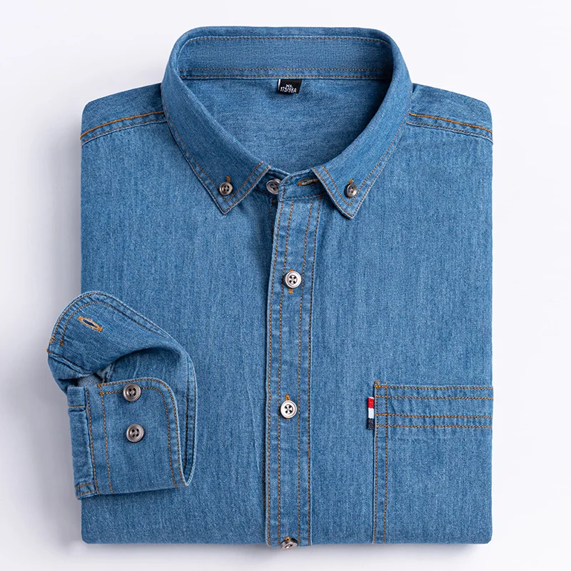 Denim-Shirts-Men-s-Shirts-Long-Sleeve-Casual-Fashion-Slim-Fit-Pocket ...