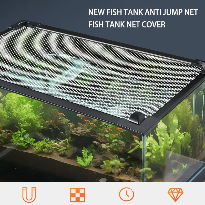 Fish Tank Lid Cover Magnetic Aquarium Anti Jumping Net Cover DIY Fish ...