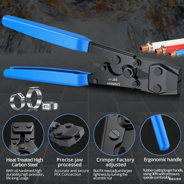 Pex Crimping Tool ICrimp PEX Clamp Tool Kit For 3/8-in, 1/2-in ...