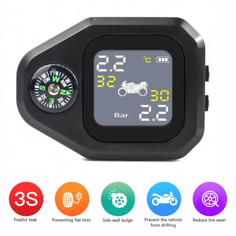TPMS Motorcycle Tire Pressure Monitoring System With 2 External Or ...